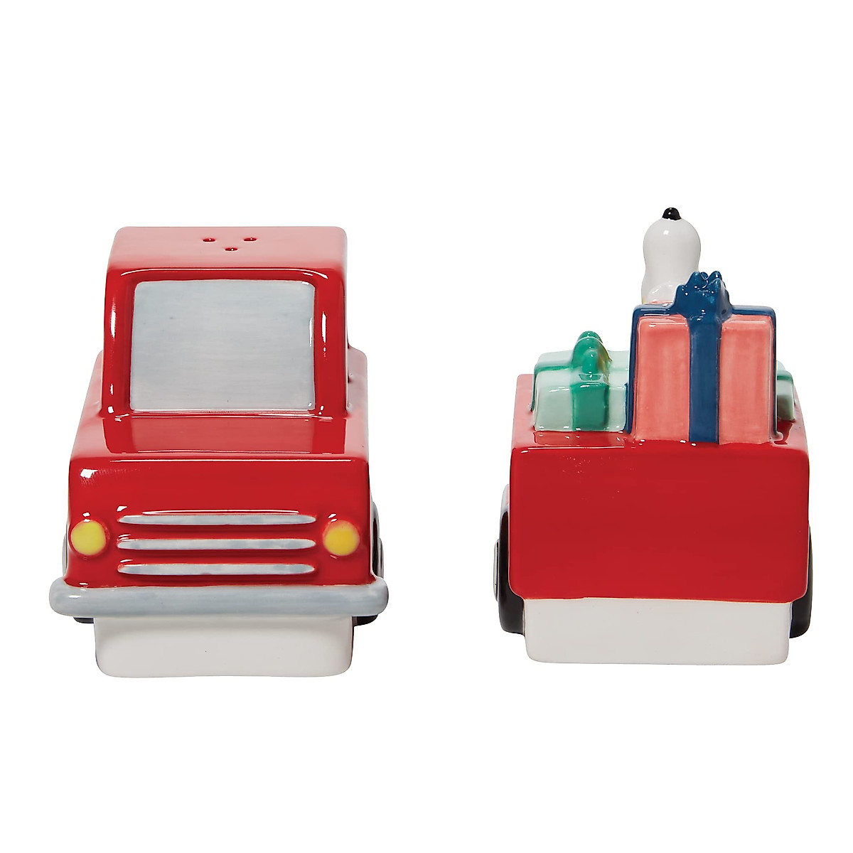 Enesco Peanuts Ceramics Snoopy on Truck Salt and Pepper Spice Shaker Set, 3.54 Inch, Multicolor