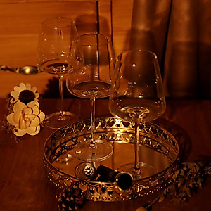 Red wine glasses 19oz Hand Blown Premium Crystal White square wine glass set of 4 Unique Large Wine Glasses Long Stem for men or women Wedding, Anniversary, Christmas