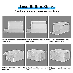 REETEC Shoe Box, 3 Pack Shoe Organizer for Closet,Shoe Rack for Closet,Shoe Display Case, Shoe Storage,Shoe Boxes Clear Plastic Stackable(Transparent)
