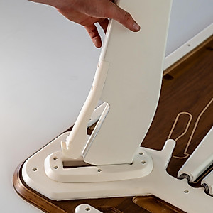 HOEK, Desk, No-Tools, Easy Assembly, Space-Saving, Modular, Mid-Century Modern, Sustainable, Headphone Hook, Monitor Shelf, Home Office, Study, Writing,Working, 23Dx30Hx47.5W (Walnut Top/Black Legs)