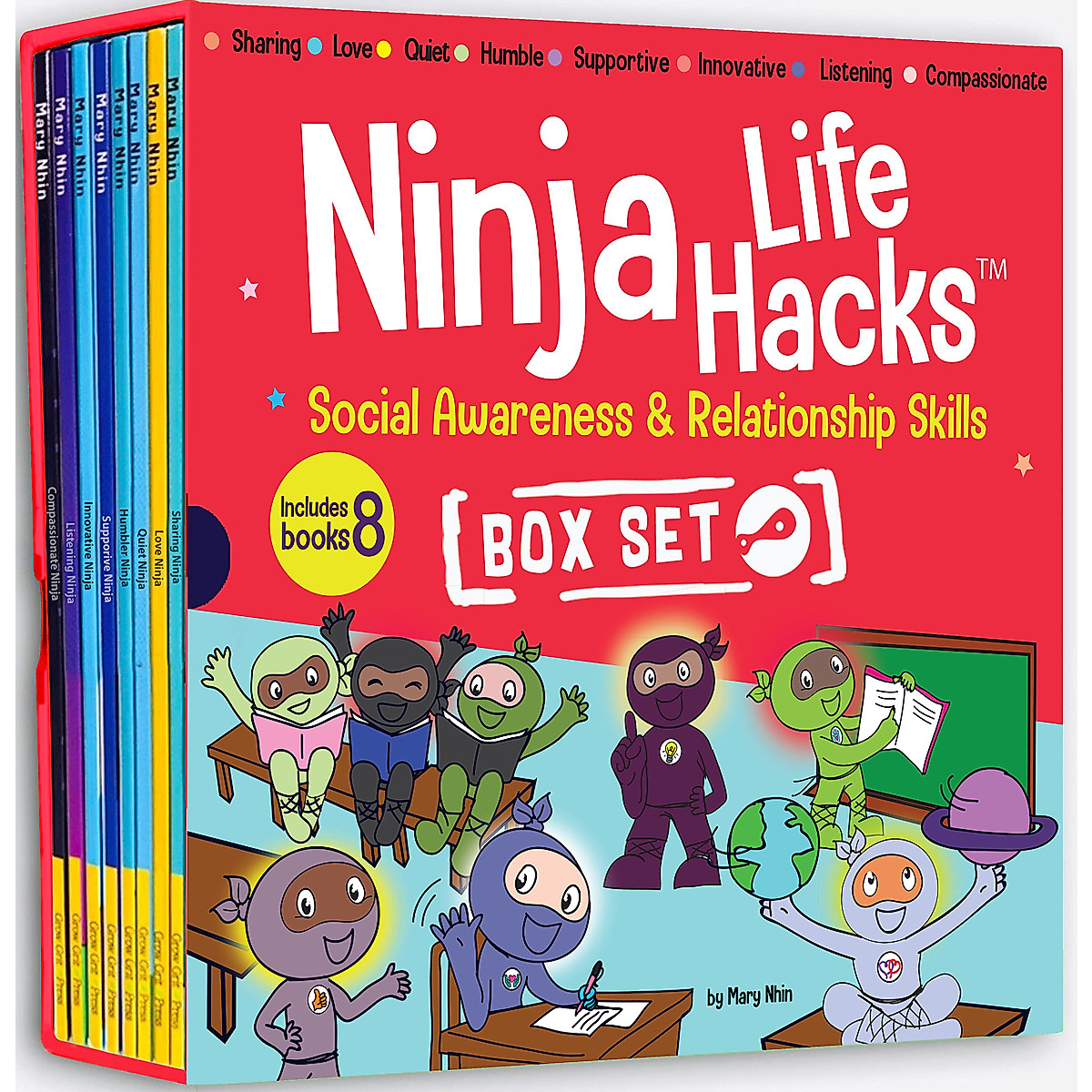 Ninja Life Hacks Social Awareness and Relationship Skills Box Set (Books 49-56: Sharing Ninja, Love Ninja, Quiet Ninja, Humble Ninja, Supportive ... Ninja, Listening Ninja, Compassionate Ninja)
