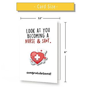 Asmallgf Nurse Graduation Card, Funny RN Nurse Graduation Gifts for Women Men, New Grad Nurse Gifts