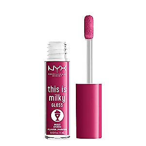 NYX PROFESSIONAL MAKEUP This Is Milky Gloss, Lip Gloss with 12 Hour Hydration, Vegan - Malt Shake (Warm Red)