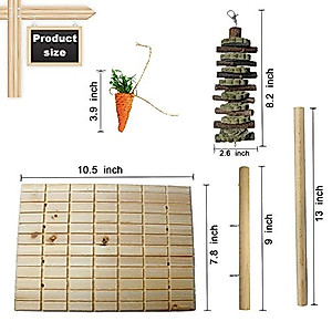 Hamiledyi Bunny Wooden Scratch Board Feet Pad,Rabbit Chew Toys Teeth Grinding Paws Rotatable Pet Play Toy for Chinchillas Guinea Pigs Rabbits Parrots and Other Small Pets