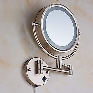 Cavoli Bathroom Extension Mirror 9 Inches with LED Lighted 7X Magnification Beauty, 3 Colors Lights Modes,13" Extension Arm Magnifying Vanity Mirror Electric Plug Powered, Brushed Nickel