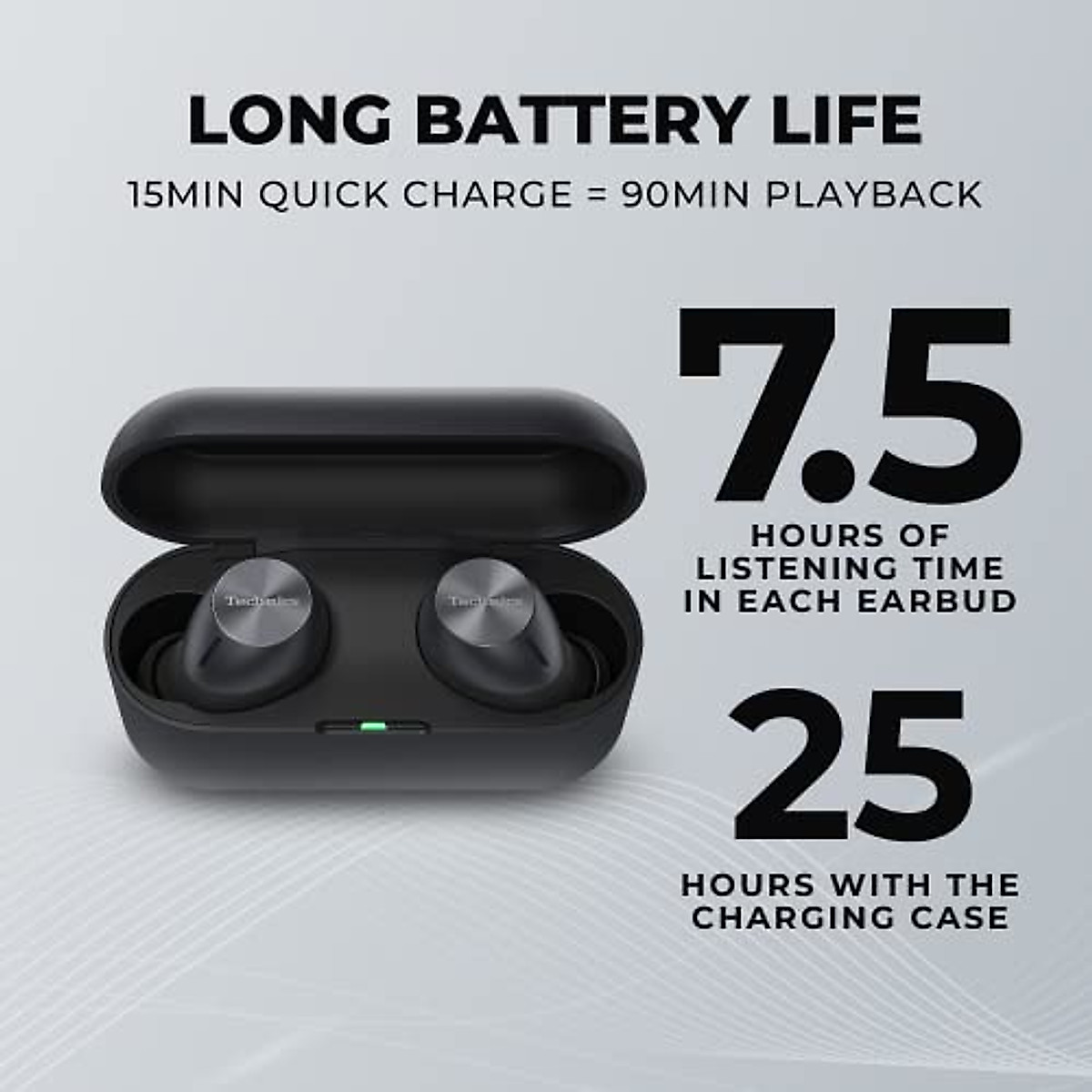 Technics True Wireless Multipoint Bluetooth Earbuds with Microphone, HiFi, Clear Calls, Long Battery Life, Lightweight Comfort Fit, Alexa Built In, EAH-AZ40-K (Black)