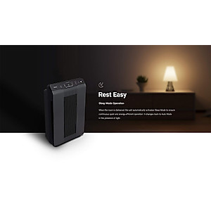 Winix 5500-2 Air Purifier with True HEPA, PlasmaWave and Odor Reducing Washable AOC Carbon Filter Medium , Charcoal Gray