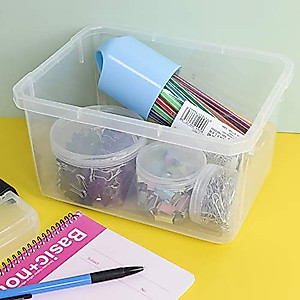 Ortodayes 4 Packs Plastic Box with Lid, Plastic Storage Bin, Small Storage Boxes