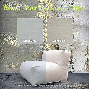 Patio Furniture Set Bean Bag Middle Chair Outdoor Chairs Sectional Conversation Patio Piece Daybed Furniture Outdoor Sofa Couch High Density Foam Filling Modern Comfy Patio Couch (light beige)