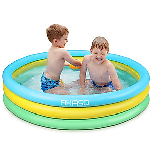 AKASO Kiddie Pools, 59'' x 13'', Inflatable Swimming Pools for Boys, Girls, Toddlers, Easy Set Up Inflatable Baby Ball Pit Pool for Ages 2+, Garden, Backyard, Outdoor Summer Water Party