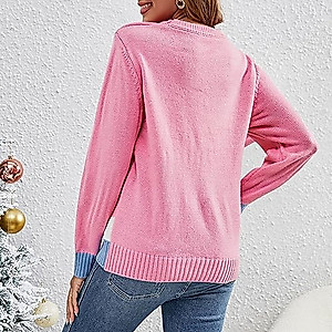 Christmas Sweater Black y2k top Xmas Tree Print Merry Christmas t Shirt for Women Dressy Casual Novelty Fall Tops Ladies Tunic Fashion Clothes lace Patchwork Buttons Sweatshirt Jacket Quarter Zip