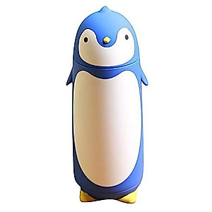 ChezMax Penguin Vacuum Thermos Stainless Steel Water Bottle Travel Mug Flask for Kids Children Student 9.5oz blue