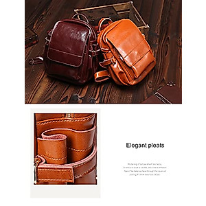 Cute  Purse Backpack for Women Genuine Leather Fashion Multipurpose Design Handbags and Casual Travel Shoulder Bag Medium  (Brown)