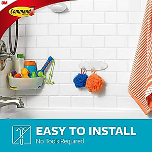 Command Bath Multi-Hook, Holds up to 5 lb, 1 Shower Hook with 2 Water-Resistant Command Strip, Damage Free Bathroom Organization for Robes, Towels, Loofahs, or Bathroom Accessories