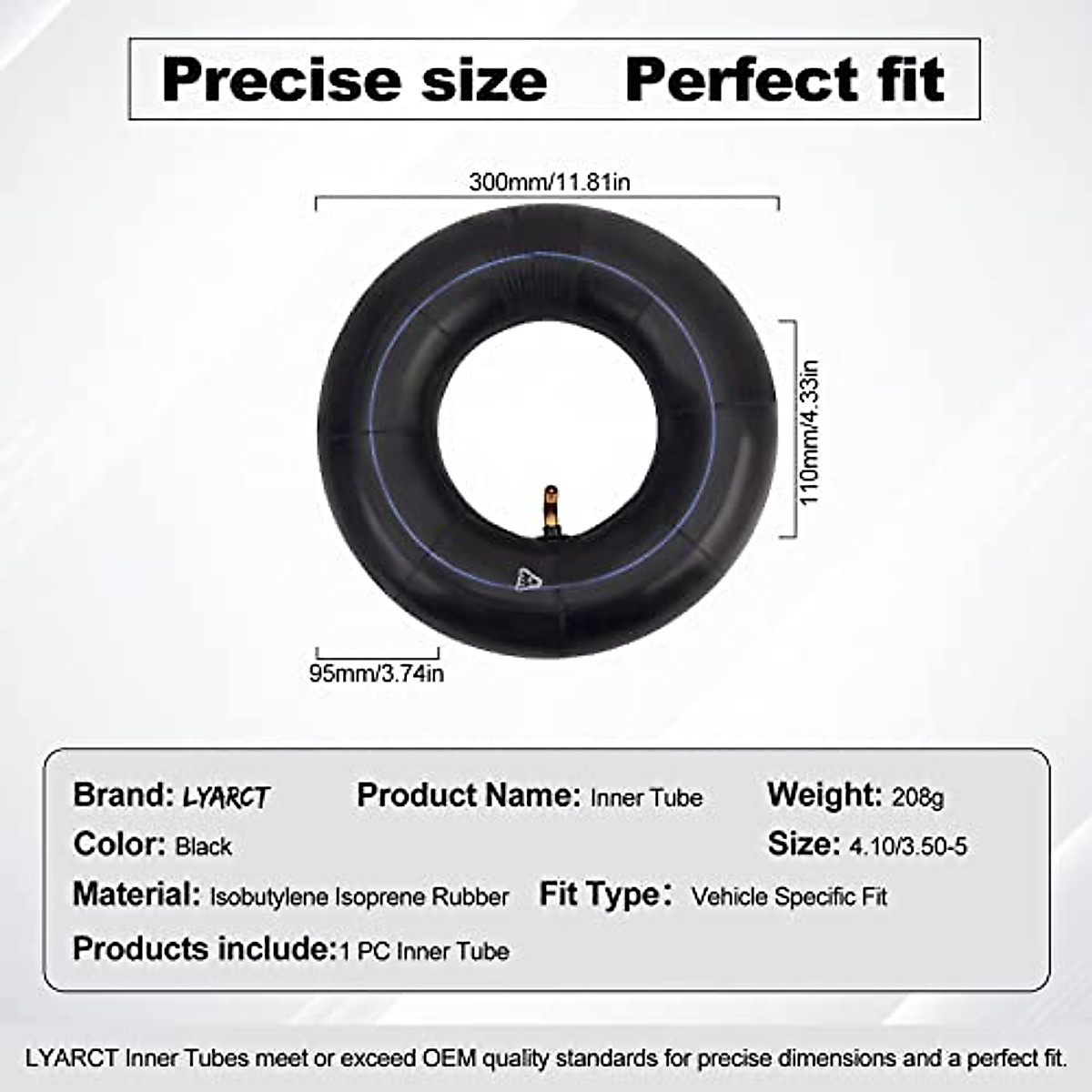 LYARCT 4.10/3.50-5 Inner Tube with TR87 Replacement for Hand Trucks Dollies Wheelbarrows Lawn Mowers Trailers Lawn Garden Utility Tire Tractors snow blower wagons Carts Garden Go Karts