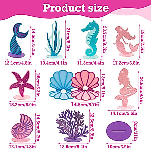 PAPER JAZZ Mermaid Party Decorations Glitter Mermaid Felt Table Centerpiece for Birthday Party Under The Sea Table Centerpiece Ocean Theme Decor for Baby Shower Supplies