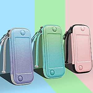 Fintie Slim Carrying Case for Nintendo Switch OLED Model 2021/Switch 2017 - [Slim Fit] Shockproof Protective Travel Storage Bag w/10 Game Cartridges for Switch Console Joy-Con, Seaside Ombre