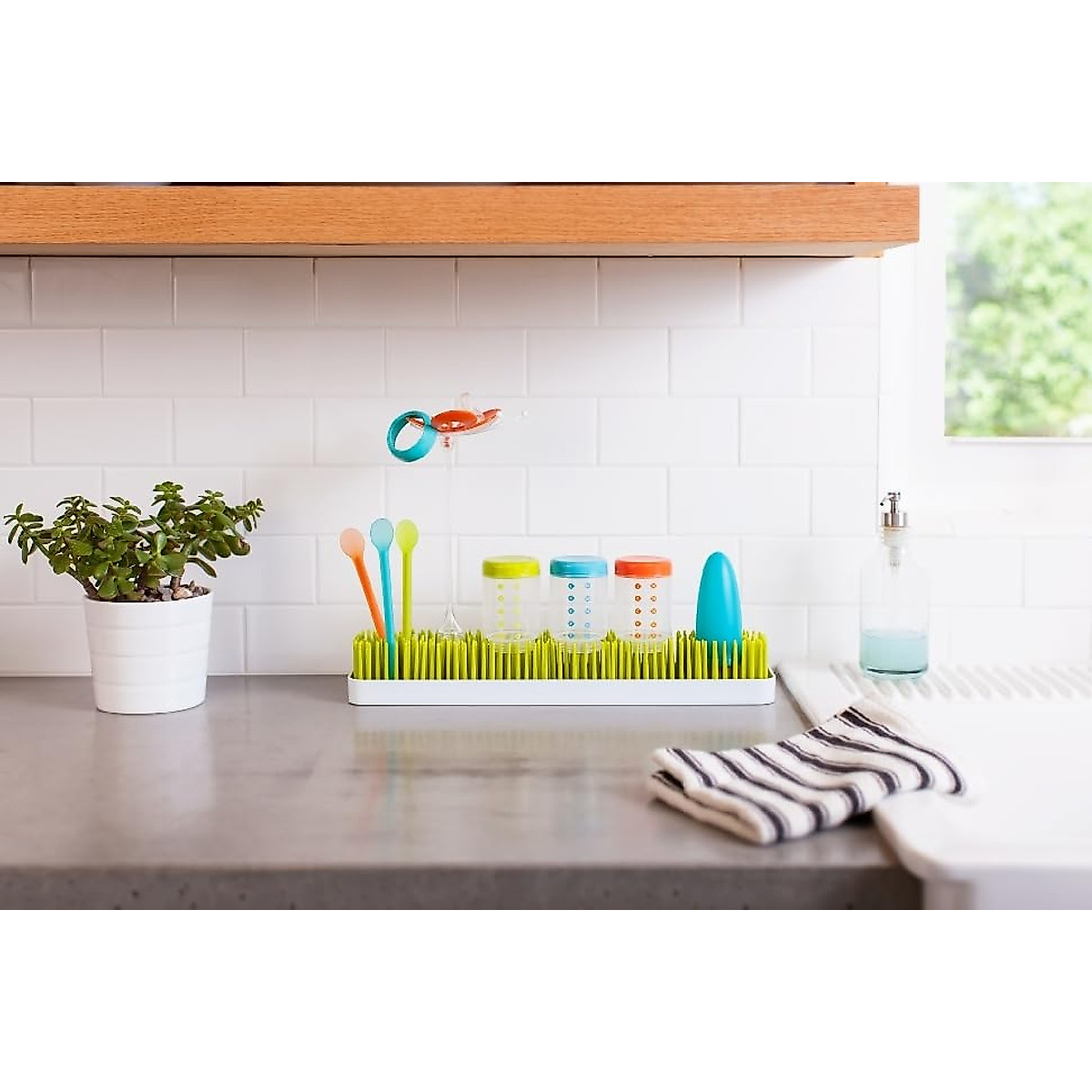 Boon Patch Countertop Drying Rack, Green