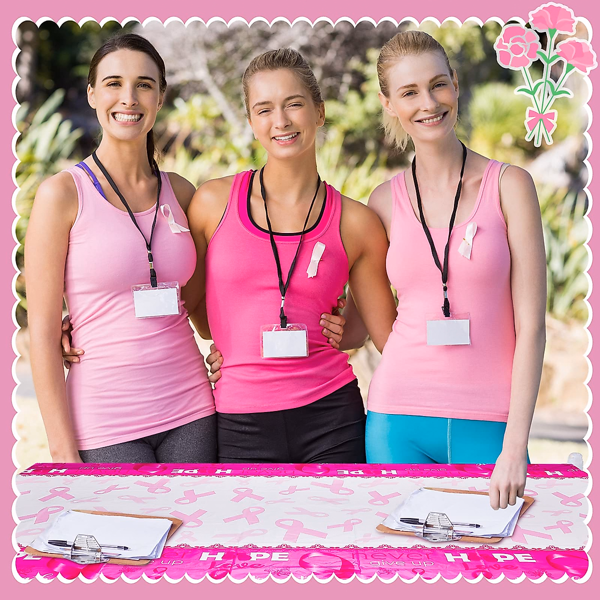 Breast Cancer Awareness Tablecloth Breast Cancer Party Supplies Disposable Pink Ribbon Plastic Tablecover Rectangle Breast Cancer Party Decorations for Women Indoor and Outdoor, 42.5 x 71 Inch (3 Pcs)