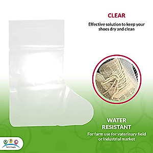 ABC Waterproof Disposable Boot Covers, XL Size. Pack of 100 Clear Disposable Booties for Shoes Covers. Disposable Shoe Covers for Indoors Non Slip. Shoe Booties Disposable Non Slip