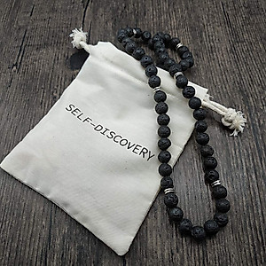 108 Bead Japa Mala Meditation Bracelet Necklace for Men or Womens Yoga Jewelry (Lava)