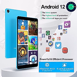 TECLAST Tablet 8 Inch P80T Android 12 Tablets, WiFi 6, 8GB+64GB (TF 1TB) 1.8GHz Quad-Core Processor, 1280 * 800 IPS, Dual-Band WiFi&Camera, Bluetooth5.0, Type-C, 4000mAh, Kids Tablet for Children