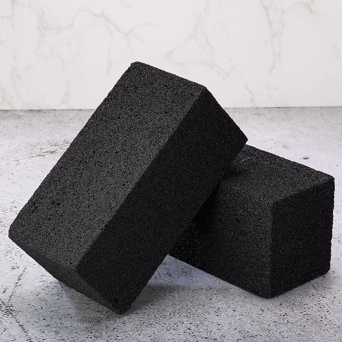 10 Pieces Commercial Grade Grill Cleaning Brick Bulk Heavy Duty Pumice Stone Brick Cleaning Grill Stone Reusable for Home Restaurant Griddles, Flat Top and BBQ Grates Outdoor Cleans(Black)