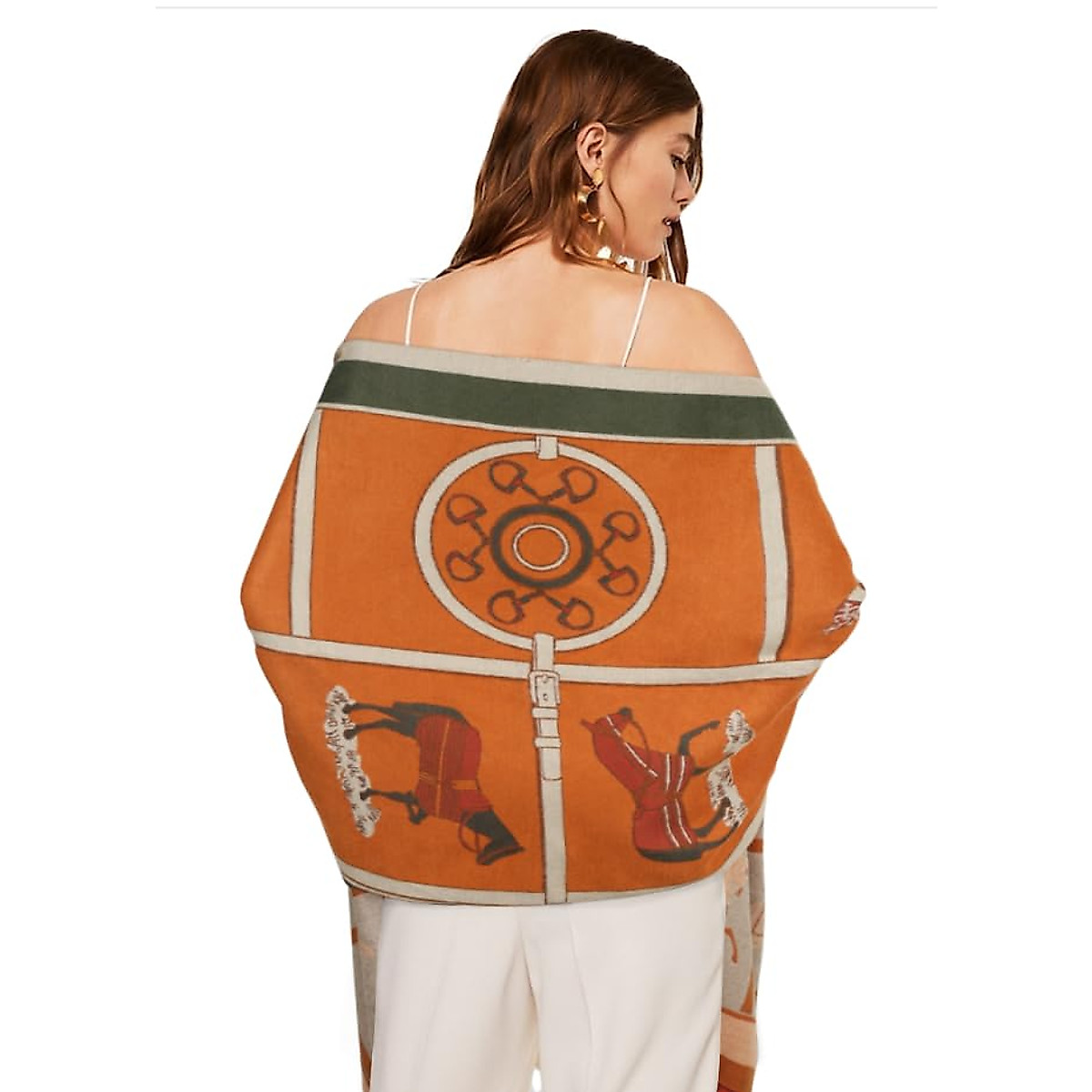 EXTREE Scarfs for Women Pashmina Silky Shawl Wrap for Evening Dressing Blanket Open Front Poncho Cape