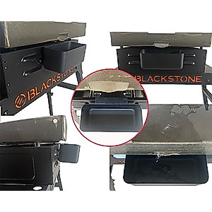 Meatender Replacement Grease Cup/Drip Catcher Pan for Blackstone Griddles 17'' 22'' 28'' 30'' 36'' and A Dosen of Disposable Aluminum Foil Liners Tray (Short Hook)