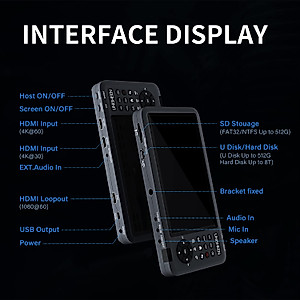 UNISHEEN HD Video Capture Box 2 Channel HDMI Picture-in-Picture Video Recorder with Screen 7 inches MP4 Support SD Card U Disk Storage 1080p 60 FPS Have USB2.0 Cable Remote Control