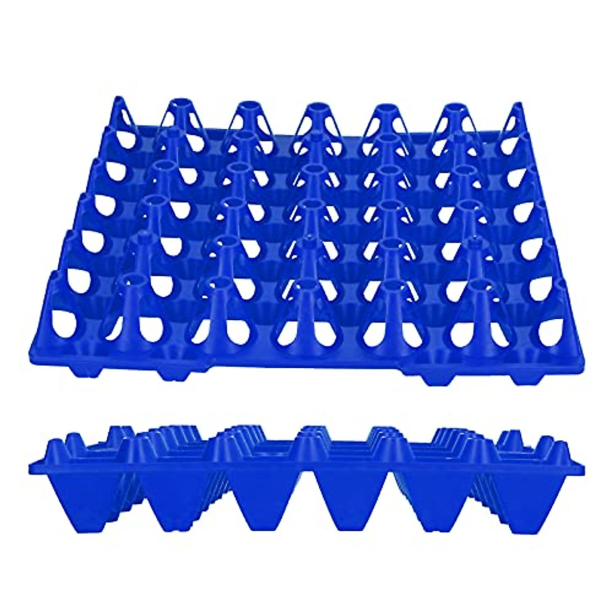 Egg Storage Tray, 30 Cell Egg Crates Plastic Reusable Stackable 5PCS for Hennery for Farm(blue)