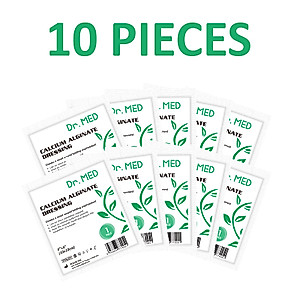 Dr. Med Calcium Alginate Wound Dressing 4"x4", 10 Individual Pack High Absorption Dressing Gauze, Non-Stick Pads, Soft and Comfortable Patch for Wound Care, Faster Healing