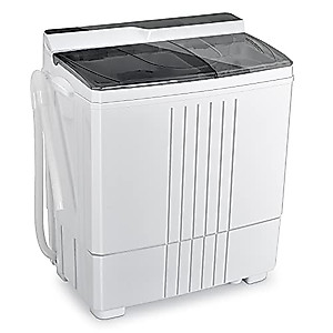 Giantex Portable Washing Machine, Twin Tub Washer and Dryer Combo, 21Lbs (14.4Lbs Washing and 6.6Lbs Spinning), Compact Mini Laundry Washer for Apartment and Home, Semi-Automatic Built-in Drain Pump
