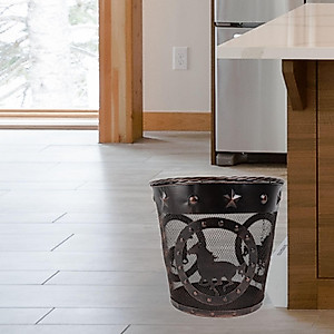 BestGiftEver Wastebaskets with Horse and Star Metal Mesh Wire Copper Finish - Rustic Western Cabin Lodge Ranch Decor