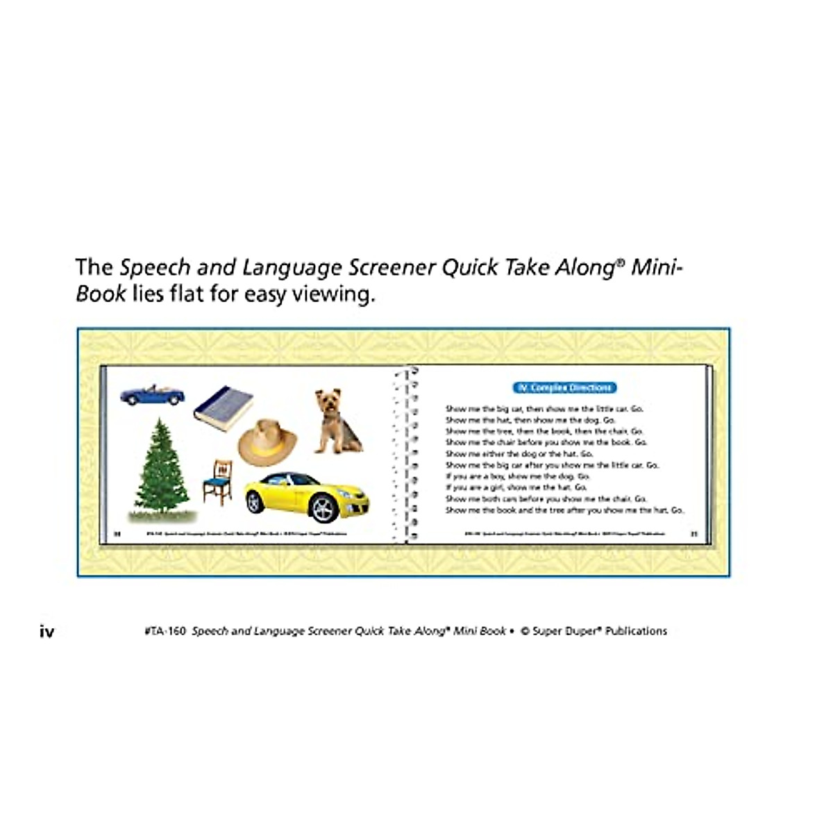 Super Duper Publications | Speech and Language Screener Quick Take Along® Mini-Book | Educational Learning Resource for Children