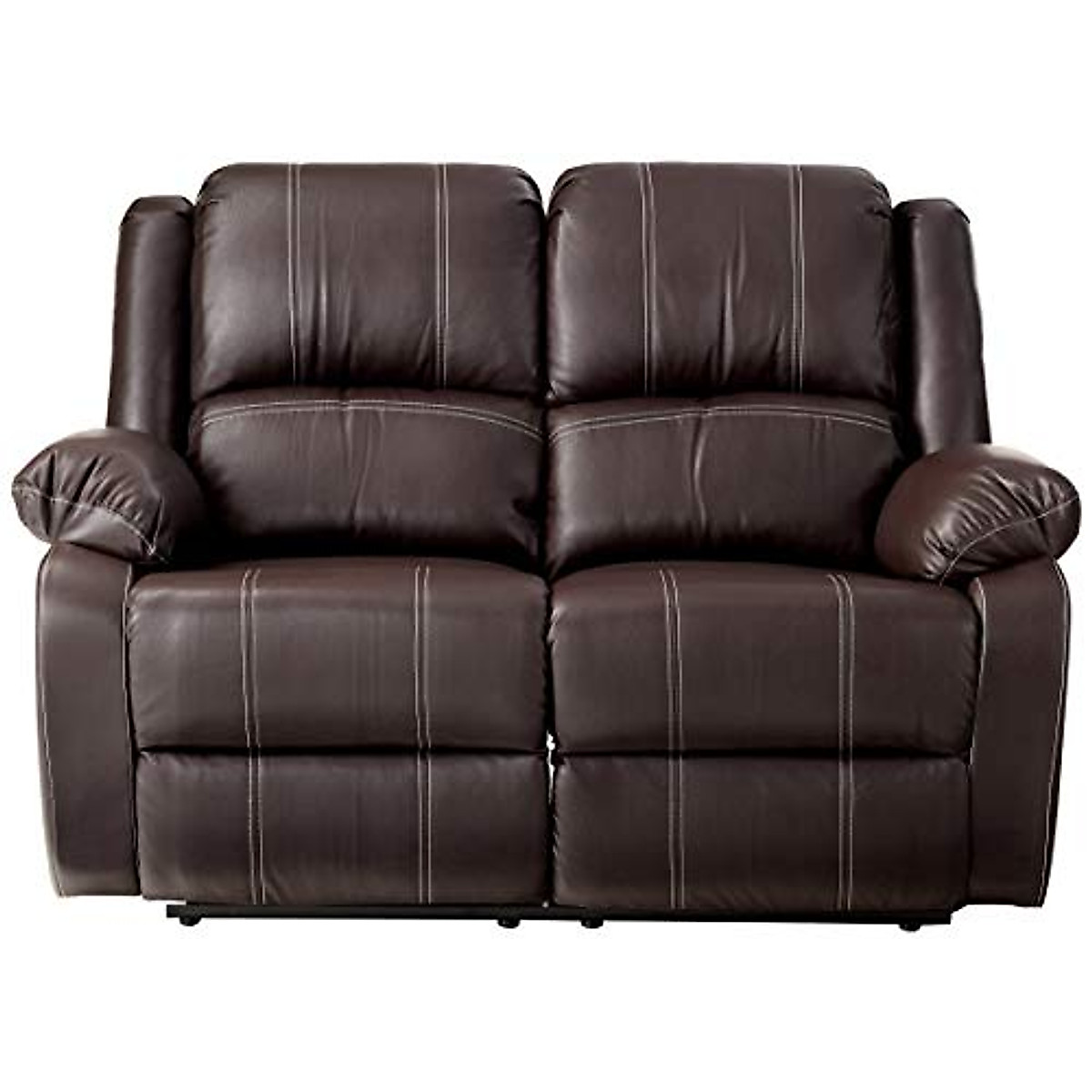 ACME FURNITURE Zuriel Brown Faux Leather Reclining Loveseat