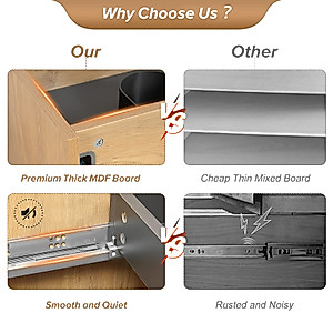 KSWIN 24" Wall Mounted Bathroom Vanity with Sink, Modern Floating Bathroom Cabinet with White Integrated Wash Basin