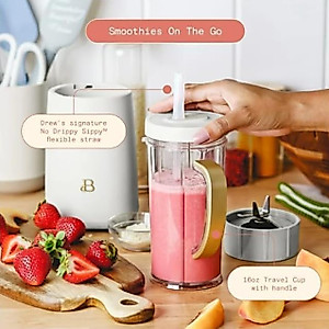 Generic Beautif*ul Personal Blender Set with 12 Pieces, by Drew Barrymore (White Icing), 13.5