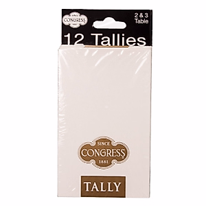 Congress White & Gold Tally Scorecards for Bridge, White & Gold