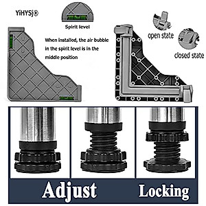 Mini fridge stand-washer and dryer pedestals-washing machine pedestal-washer and dryer stand with Adjustable Durable Stainless Steel Feet H:5.51-6.69" (White)