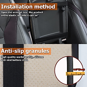 Car Center Console Cushion Pad, Universal Leather Waterproof Armrest Seat Box Cover Protector,Comfortable Car Decor Accessories Fit for Most Cars, Vehicles, SUVs (Gray)