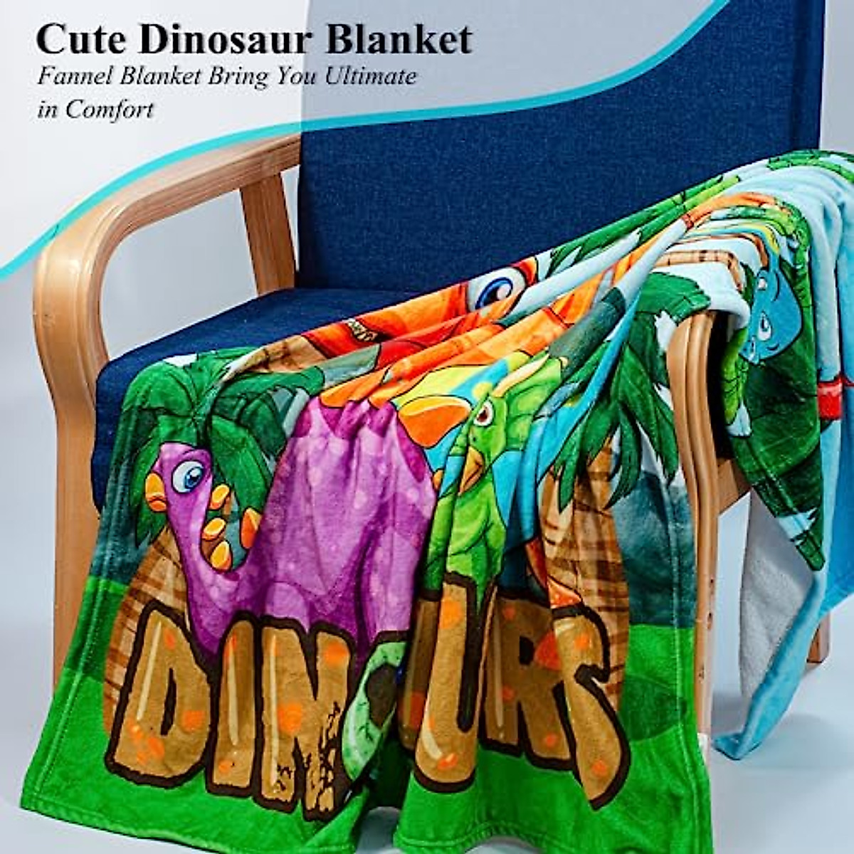 Toddler Blankets for Boys Daycare, Cartoon Dinosaur Blanket for Boys and Girls Soft Cozy Cute Baby Blankets Unisex, Dinosaur Toys Birthday Gifts for Kids Blanket 50x40 inch