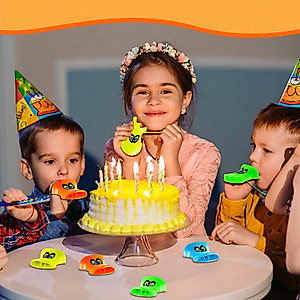 48 Pieces Multicolor Duck Call Whistles Plastic Duck Beak Whistles with Lanyard Halloween Christmas Gifts Small Whistle Bulk for Party Favors Fun Goodie Bag Fillers, 4 Colors