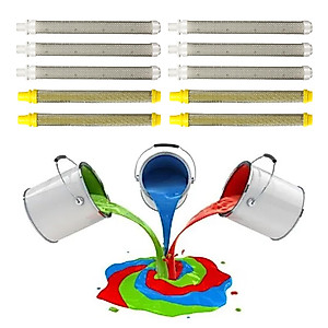 Airless Spray Gun Filter 60 Mesh & 100 Mesh Replacement 10 Pack High Pressure Paint Spray Gun Accessories for Titan/Wagner/Spraytech Push on 581-062 581062 0089959 0089324 0154675 0516732, 0515220
