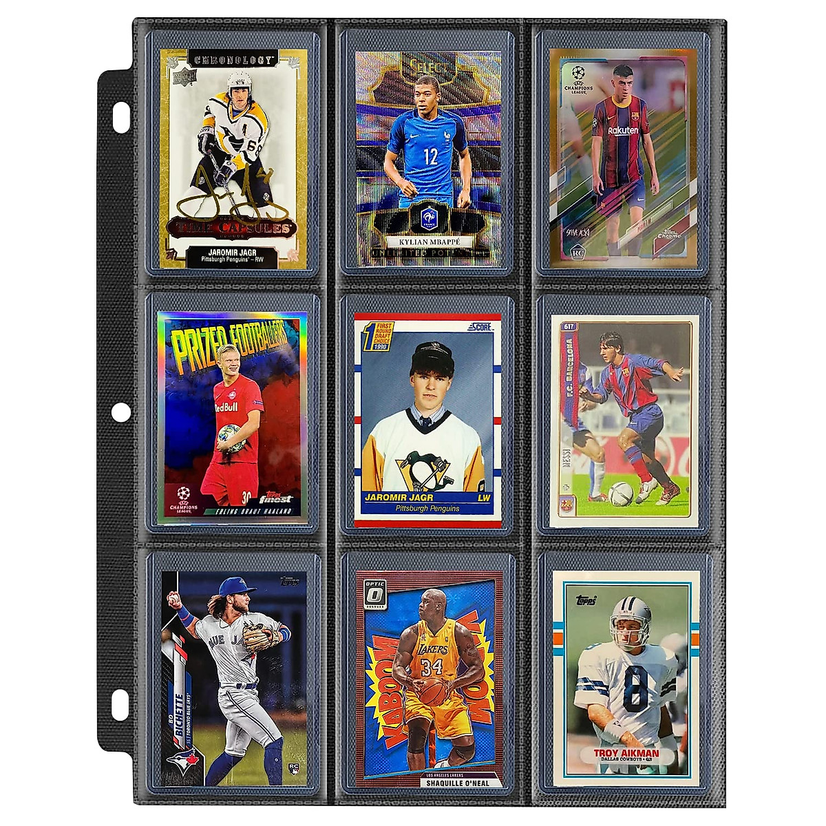 Toploader Binder Pages for Trading & Sports Card Toploader Storage, 9 Pocket Double-Sided Toploader Binder Sheets for TCG Toploaders, 252 Pockets