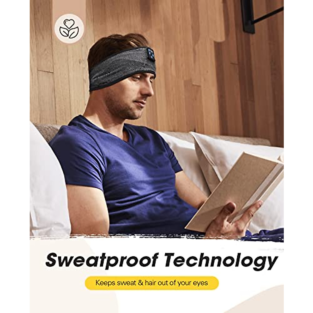 Perytong Sleep Headphones, Cozy Bluetooth Headphone Headband,Noise Cancelling Headphones for Sleeping, Headphone Band Built in Speakers Perfect for Side Sleepers,Workout,Running,Yoga,Travel,Insomnia