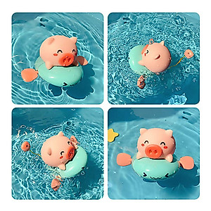 BARTIDO Baby Bath Toys, Kids Bath Toys for Toddlers 1-3, Mold Free Wind Up Pull & Go Pool Swimming Animals Fish& Pig Whale Water Spray Bathtub Squirter Toys for Kids Toddlers Boys Girls Age 2-4