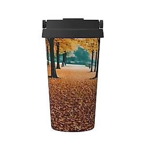 WANGXUEE Hello Autumn Print 500ml Stainless Steel Travel Tumbler Double Wall Vacuum Insulated Coffee Mug