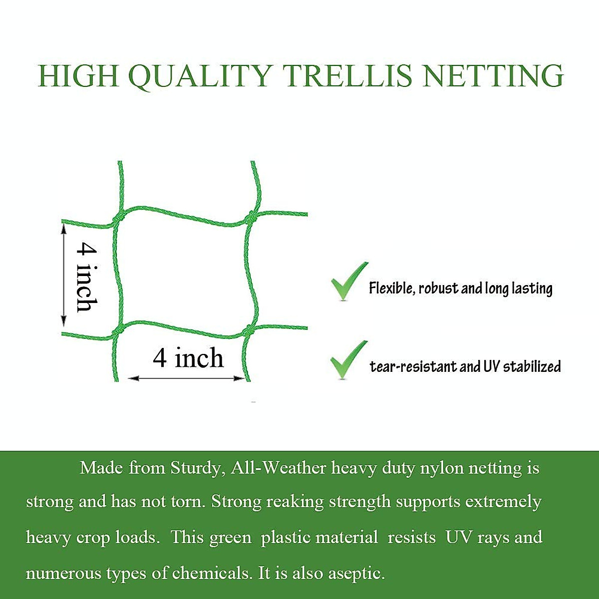 Garden Trellis Netting Heavy Duty for Climbing Plants, Cucumber, Vine, Fruits & Vegetables Tomato Plants Trellis Net, Climbing Vining Plants (8.2' x 6.6'Ft)