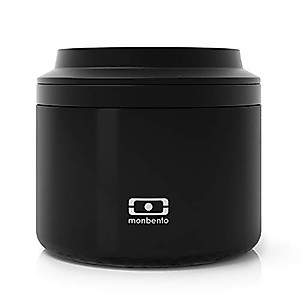 monbento - Insulated Lunch Box MB Element Onyx - Leakproof and Insulated Container Keeps Food Hot/Cold for Up to 5 Hours - For Work Lunch Packing - BPA Free - Food Grade Safe - Black